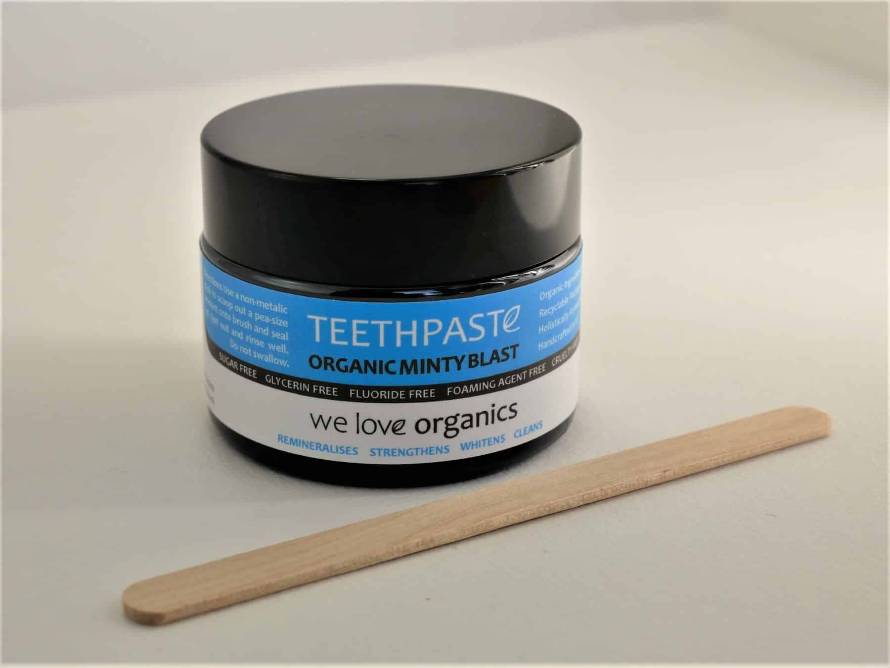 Organic Minty Blast Teethpaste (Toothpaste) Glass Jar - We Love Organics