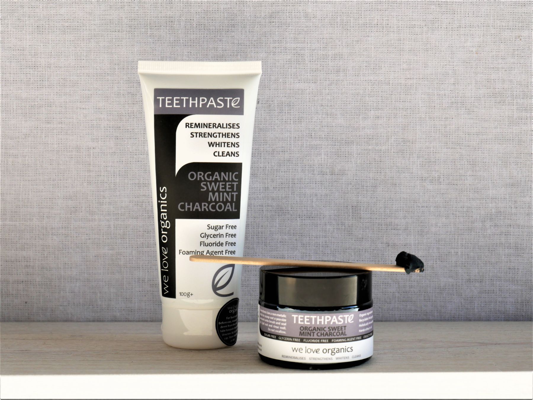 Organic Sweet Mint Charcoal Teethpaste (Toothpaste) Glass Jar- We Love ...